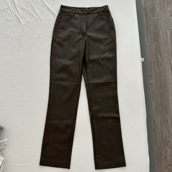 OAK + FORT | Pants & Jumpsuits | Oak Fort Brown Leather Pants | Poshmark
